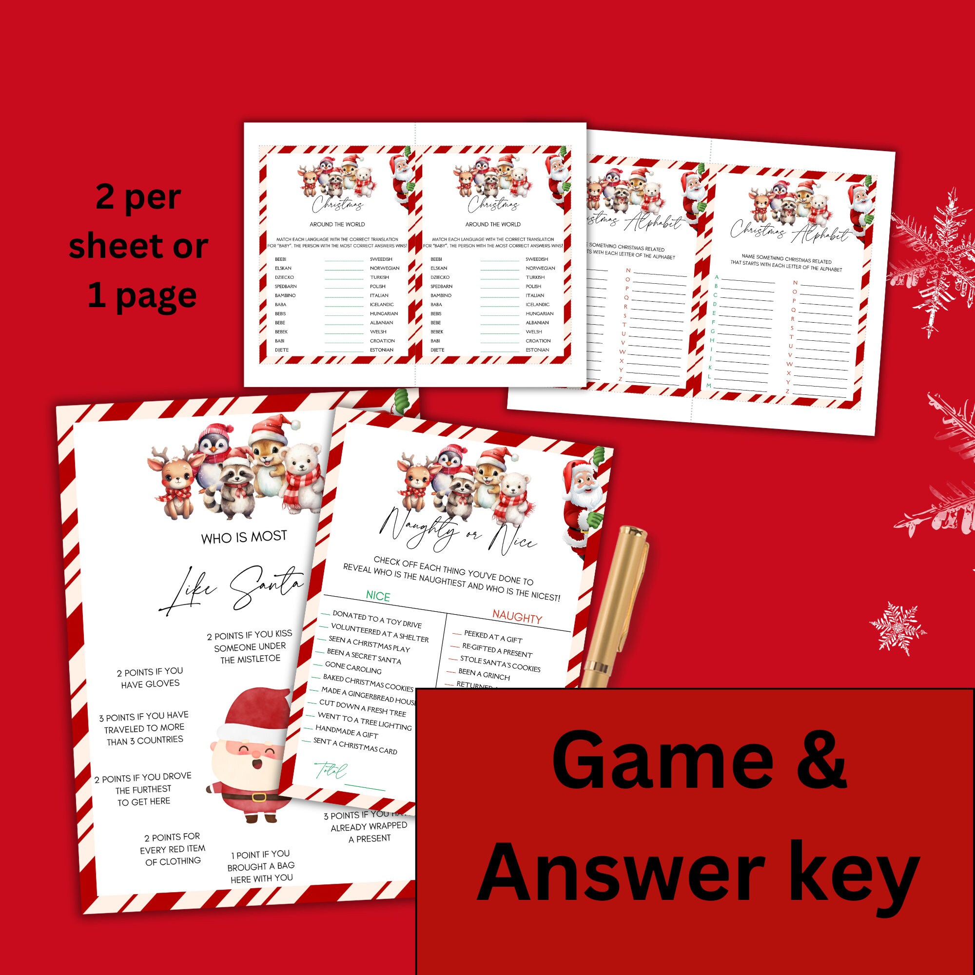 Christmas Riddles Game, Printable Christmas Games for Kids, Fun ...