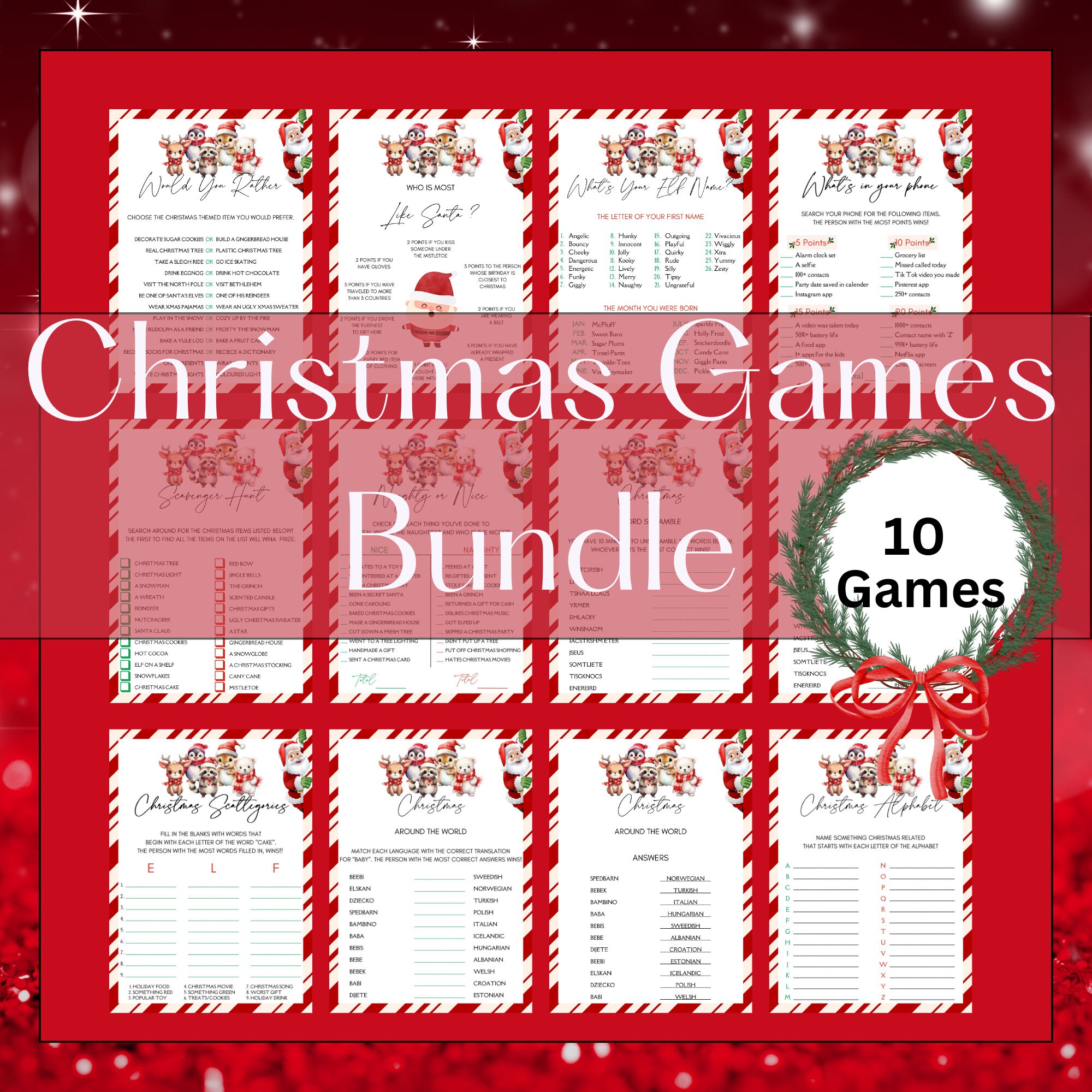 Christmas Riddles Game, Printable Christmas Games for Kids, Fun ...