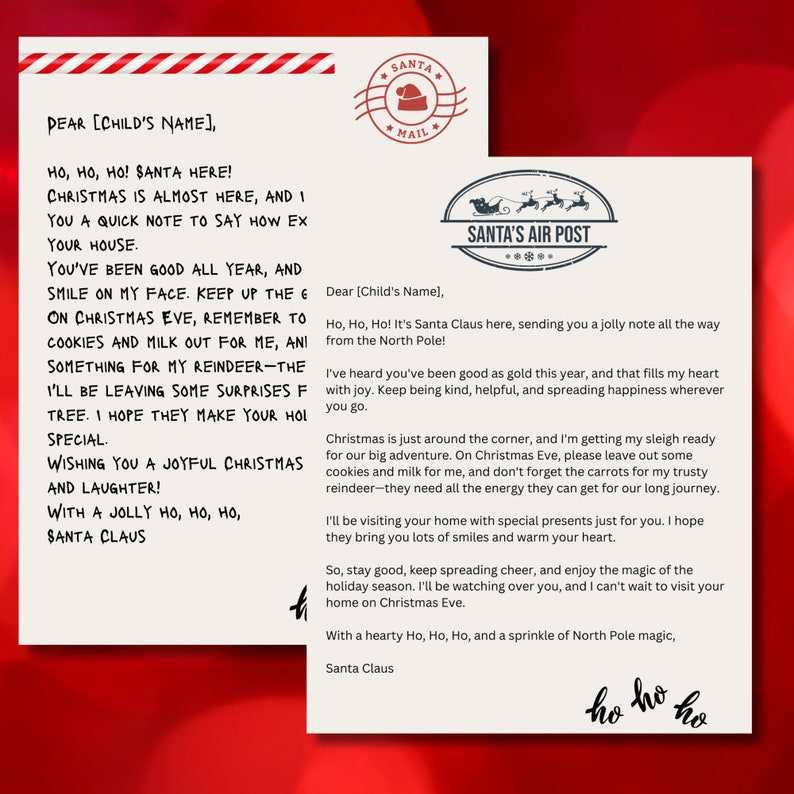Editable Personalized Letter From Santa Claus From the Desk of Santa ...