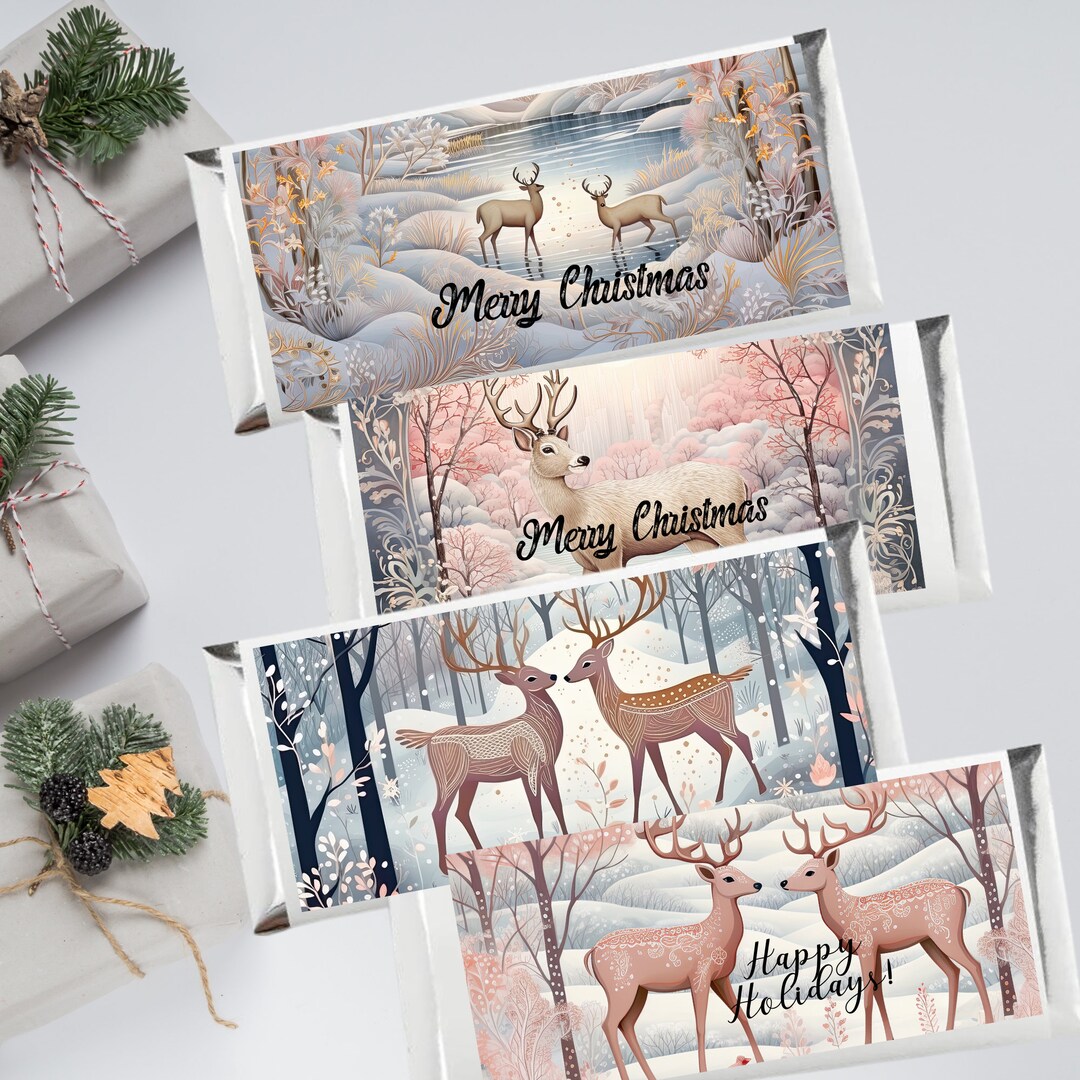 Digital Christmas Holiday Candy Bar Wrappers, Chocolate Candy Bar ...