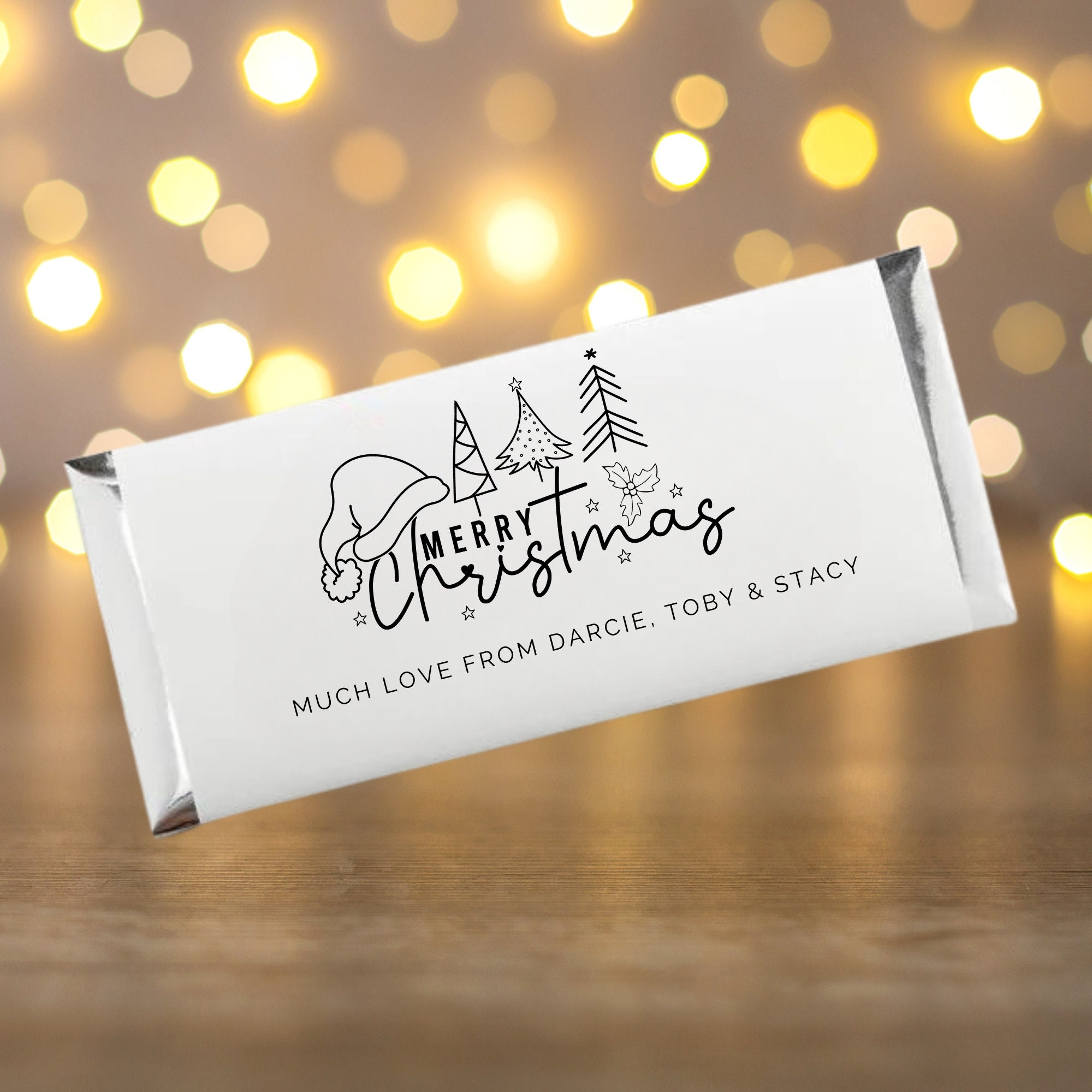 Digital Christmas Holiday Candy Bar Wrappers, Chocolate Candy Bar ...