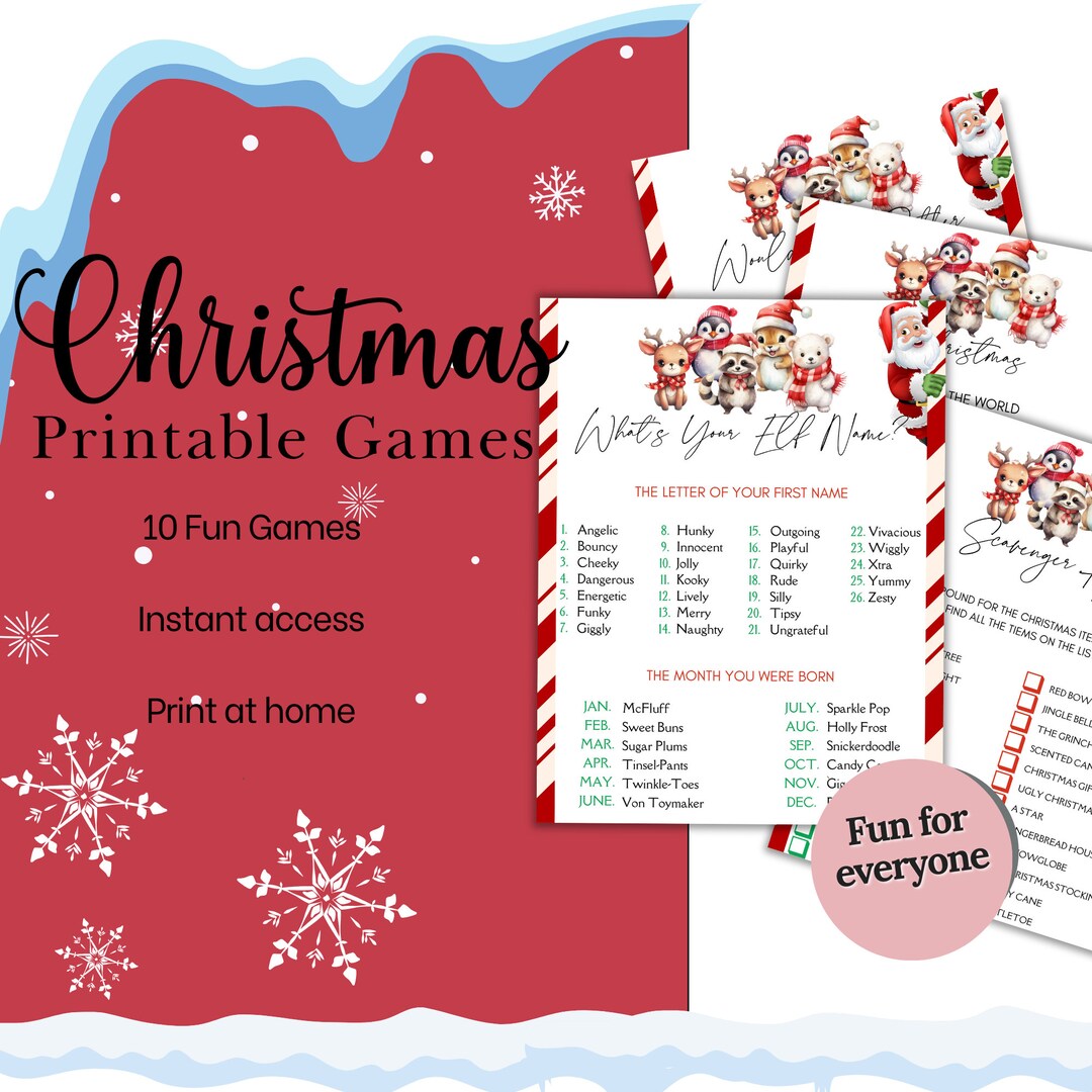Christmas Riddles Game, Printable Christmas Games for Kids, Fun ...