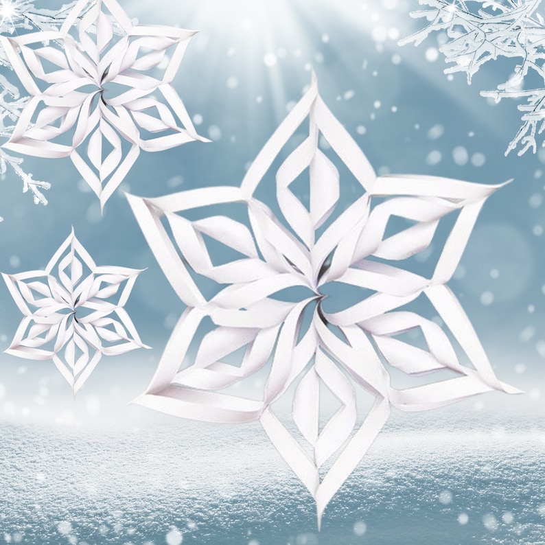 Snowflake Kid's Craft, Winter Kid's Craft, Printable Snowflakes Craft ...