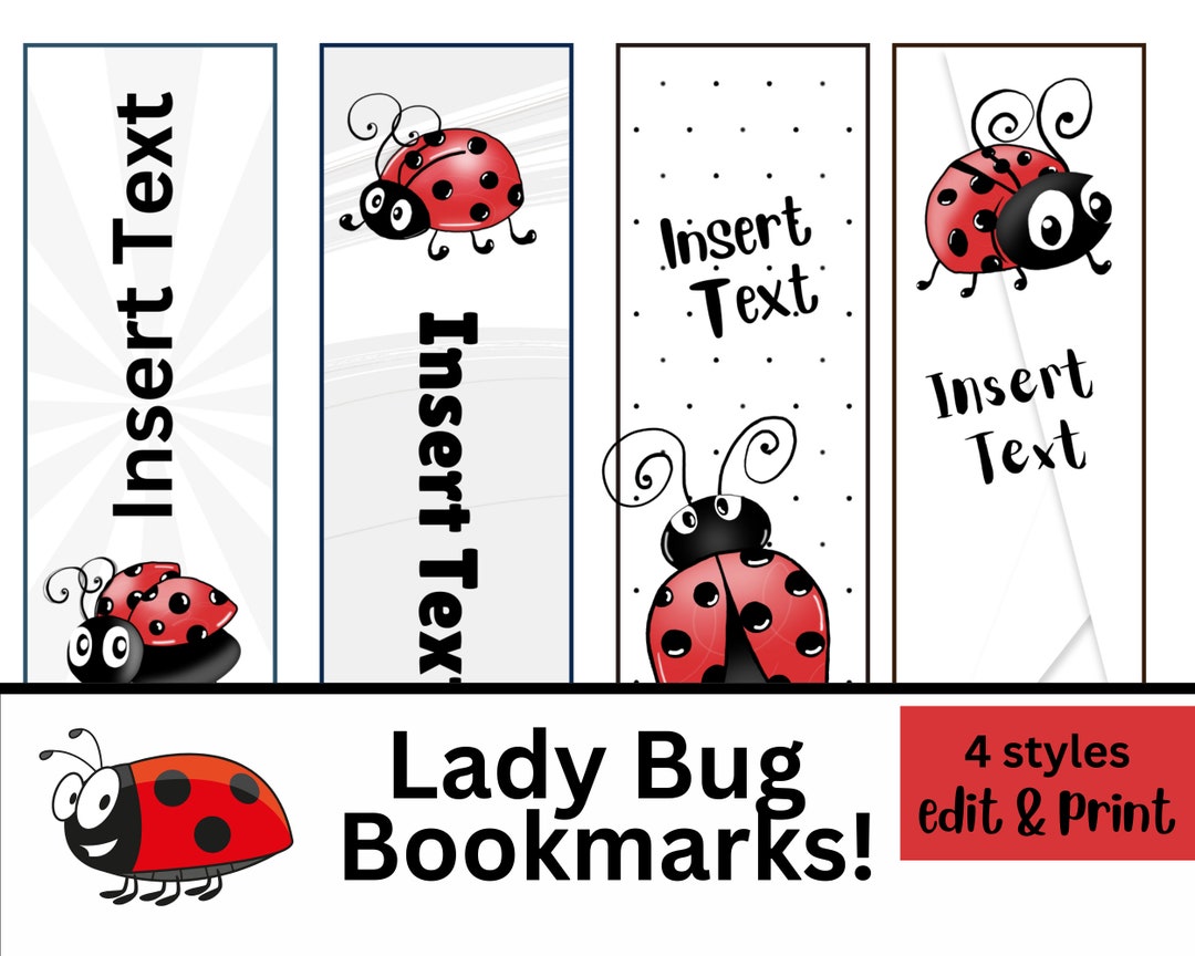 Printable Bookmarks, Editable Bookmark Template, Gift Idea for Students ...