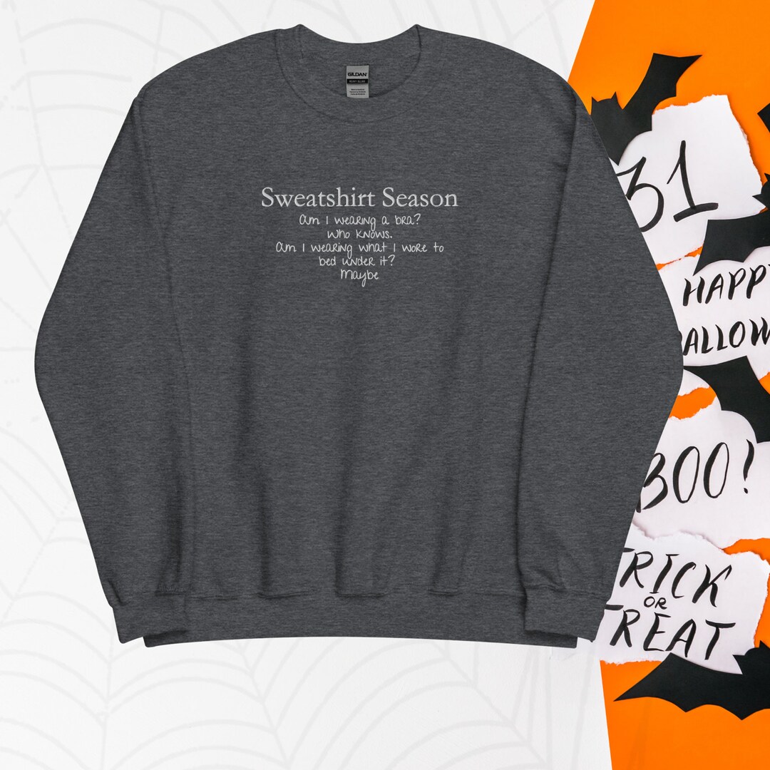 Embroidered Fall Sweatshirt, Embroidery Sweater Season Sweatshirts ...