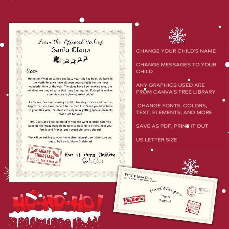 Letter to Santa Kit, Christmas Wish List, Christmas Printable Activity ...