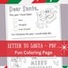 Letter to Santa Coloring Page, Kids Christmas Wish List, Printable ...