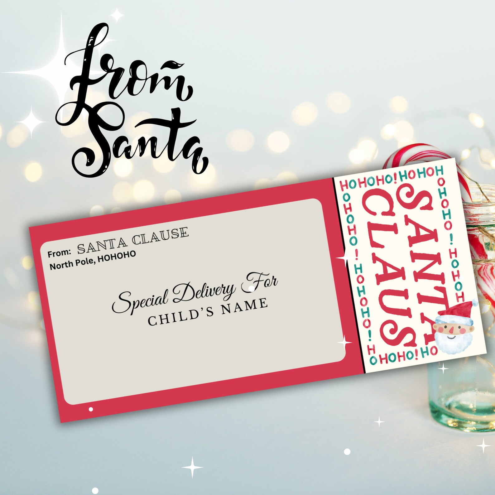 Letter From Santa Envelope, Santa Letter PNG, Editable Letter From ...