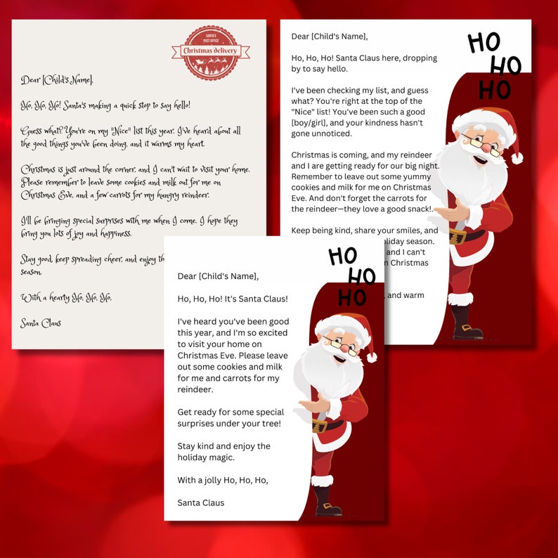 Editable Personalized Letter From Santa Claus From the Desk of Santa ...