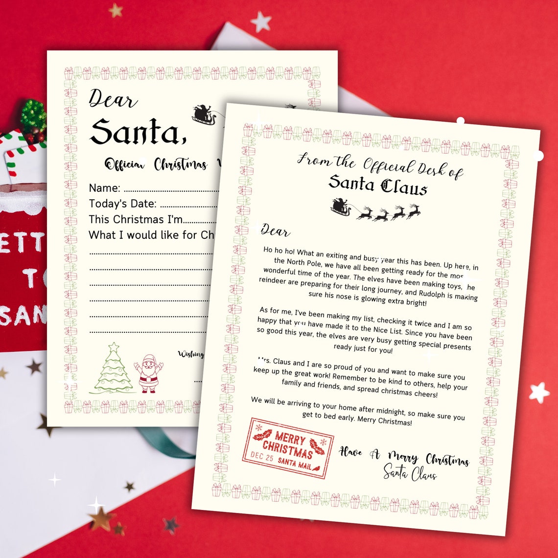 Kids Letter to Santa Santa Claus, Letter to Santa, Letter From Santa ...