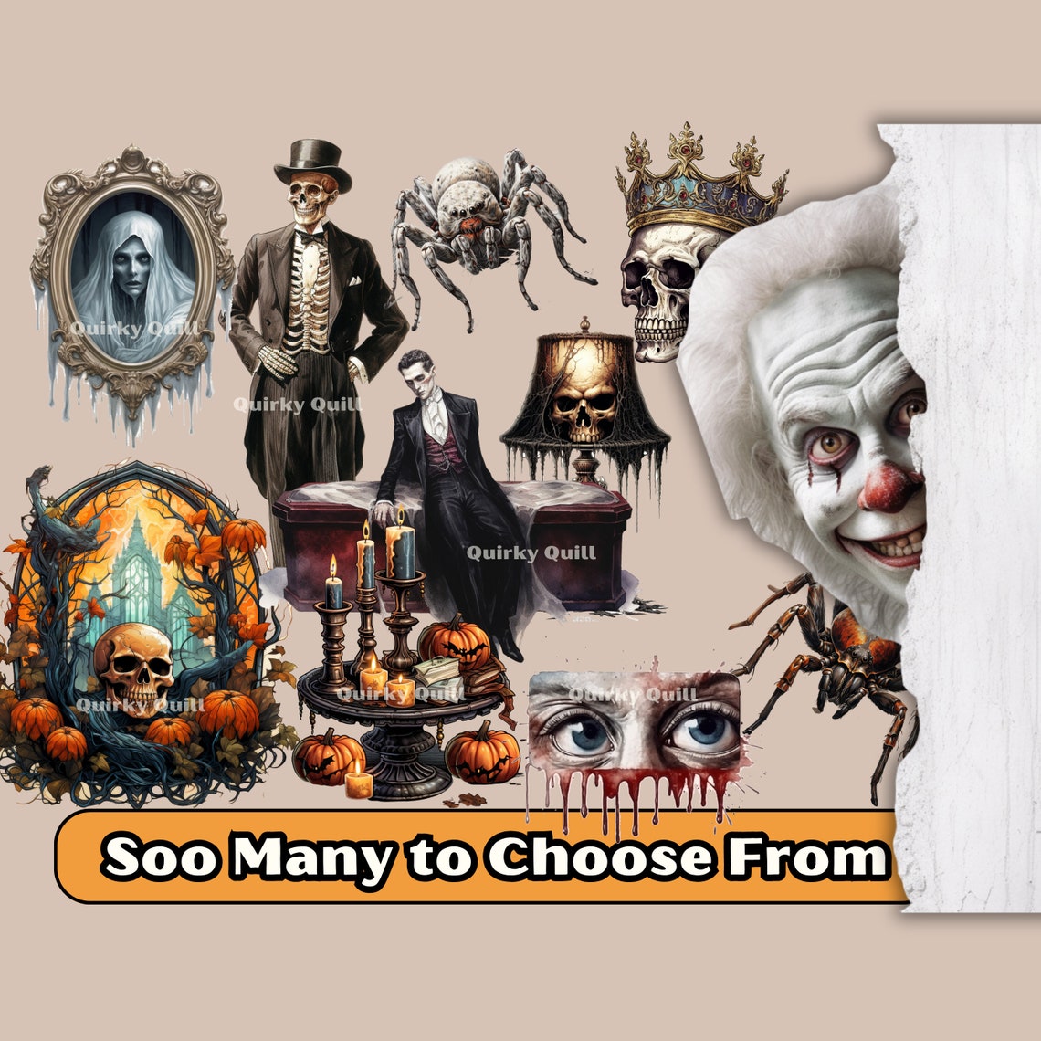 666 Ultimate Horror Bundle, PNG Clipart Pack, Horror Character ...