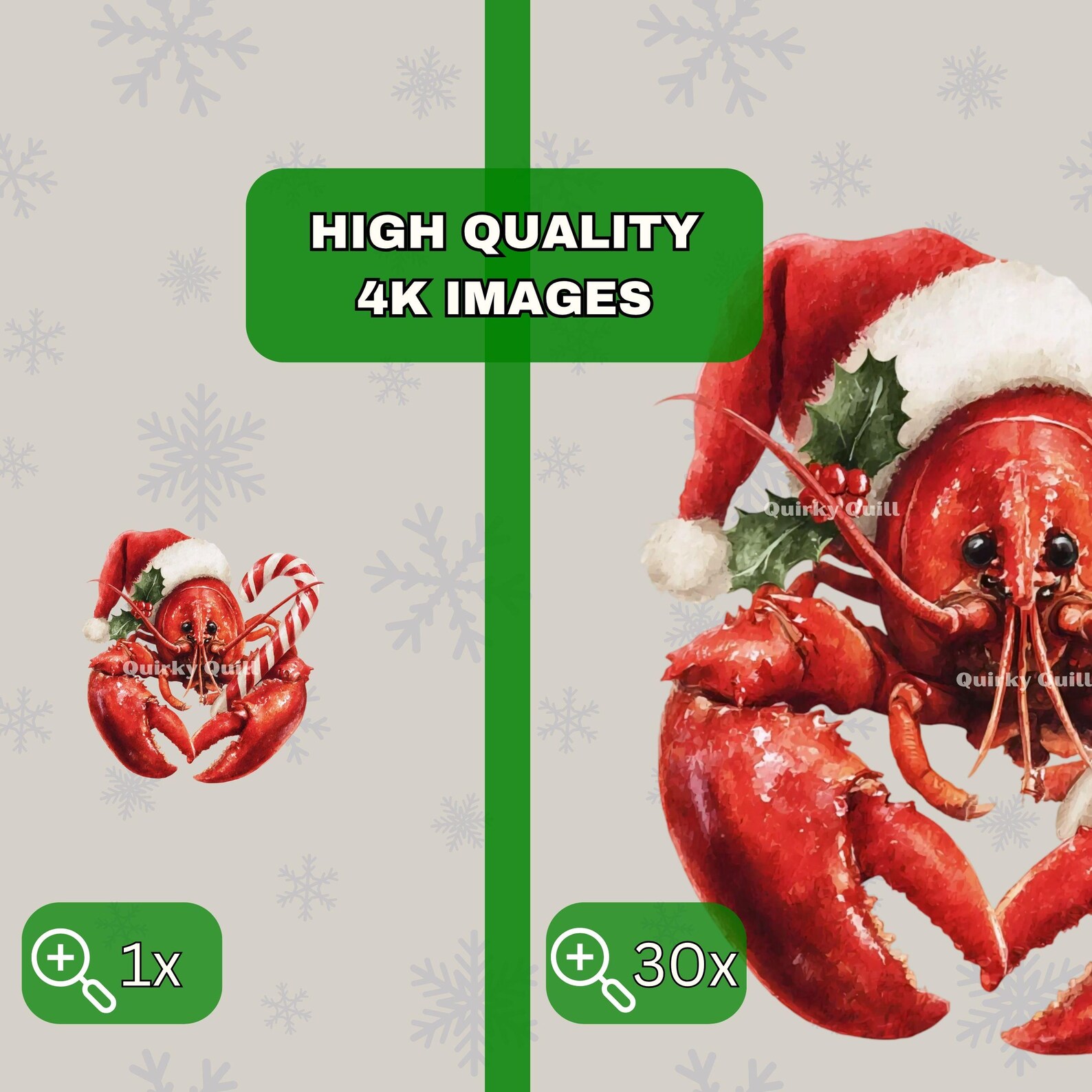25 Christmas Crawfish Clipart Set | Watercolor Holiday Crawfish PNG ...