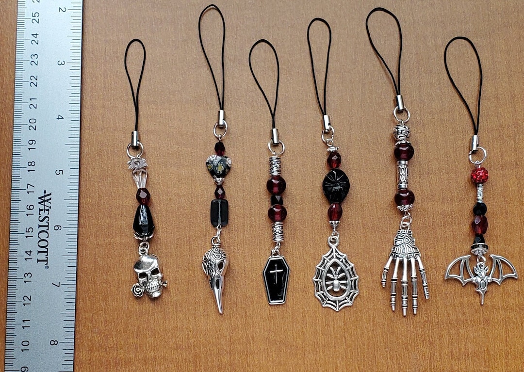 Dainty Handmade Spooky Halloween Keychains | Phone Charms - Etsy