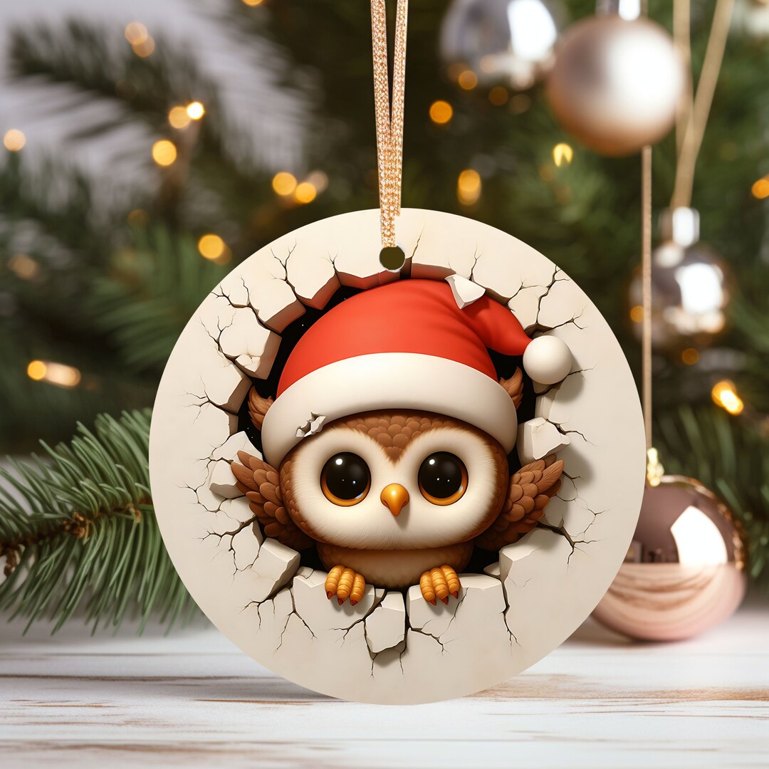Christmas Cute Owl Ornament Christmas Decoration Ceramic - Etsy UK