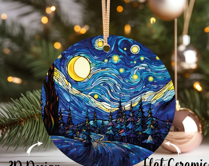 Starry Night Ornament, Christmas Tree Ornament, Holiday Ornament ...