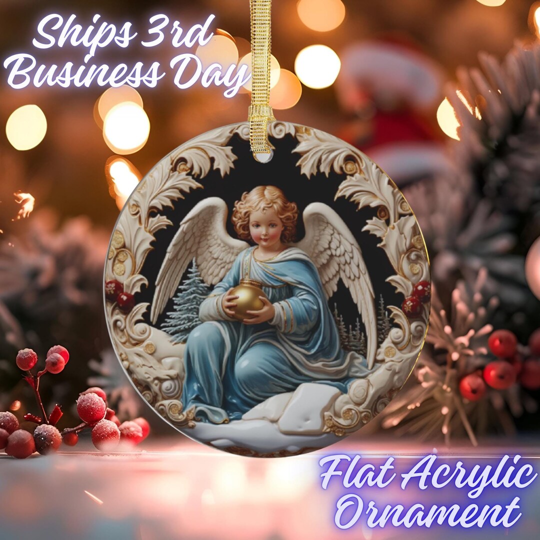 Festive Acrylic Christmas Angel Ornament - Heavenly Charm for Your Tree ...