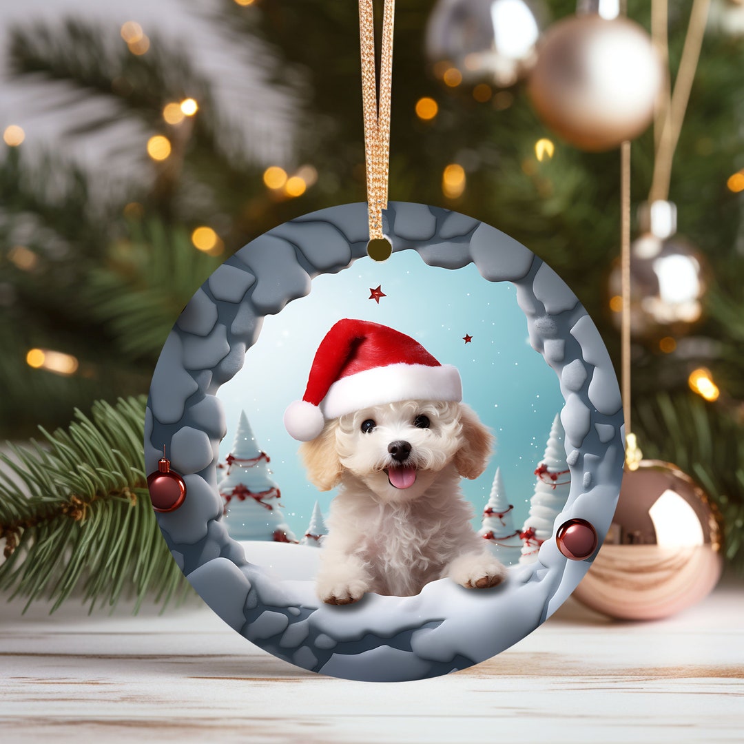 Christmas Poodle Ornament, Christmas Decoration,ceramic Ornament ...
