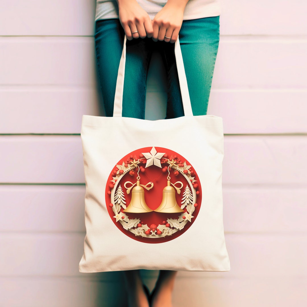 Elegant Christmas Bells Tote Bag for Holiday Shopping & Gifts ...