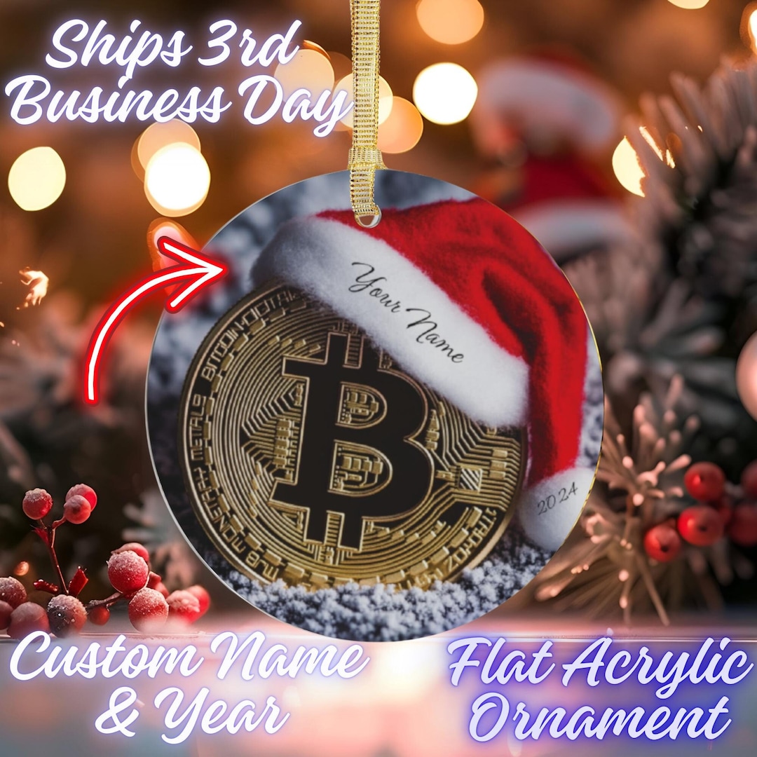 Christmas Bitcoin Ornament, Personalized Crypto Holiday Decor ...