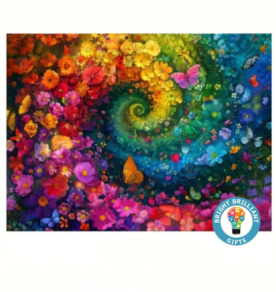 Floral Flurry - Large Wooden Jigsaw Puzzle, Uniquely-shaped Pieces ...