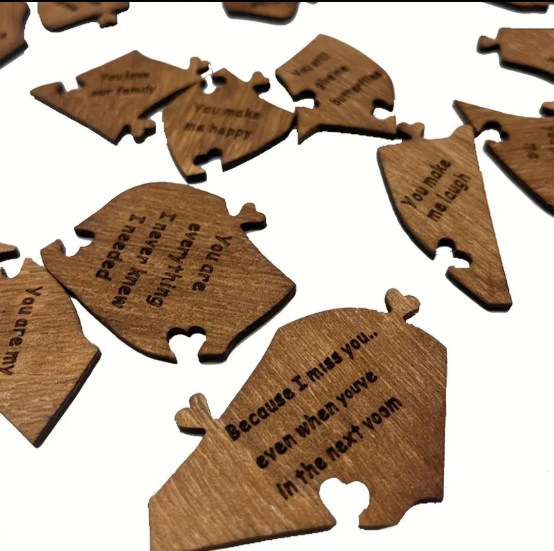 20 Reasons Why I Love You - Heart-shaped Wooden Jigsaw Puzzle, Uniquely ...