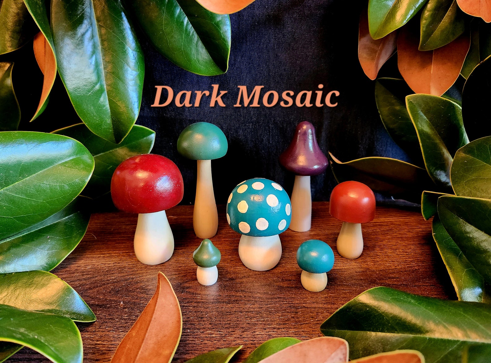 Hand-painted Wooden Mushroom Set -seven (7) Pieces, Super Cute! for ...