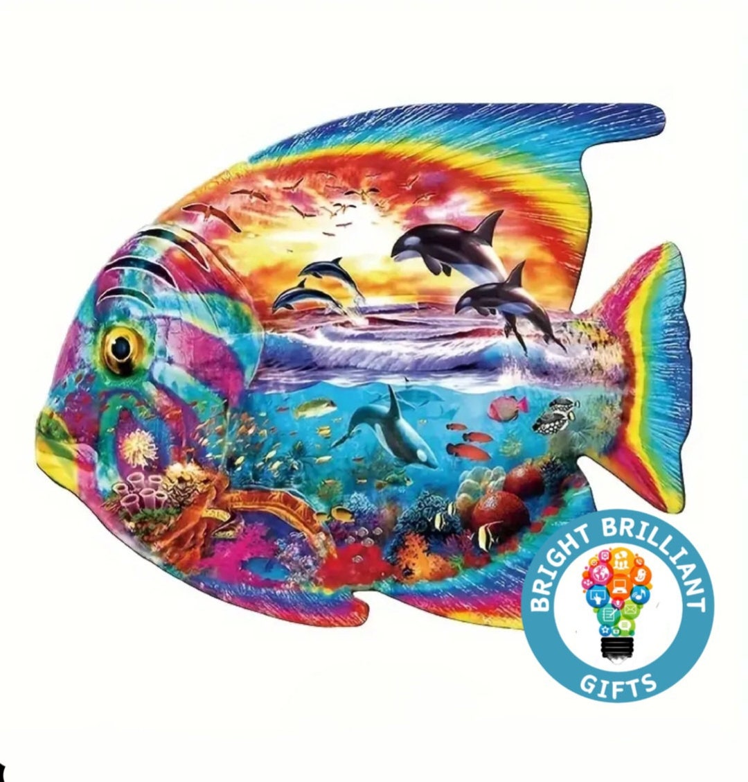 Marine Life Wooden Jigsaw Puzzle, Vibrant, Uniquely-shaped Pieces ...