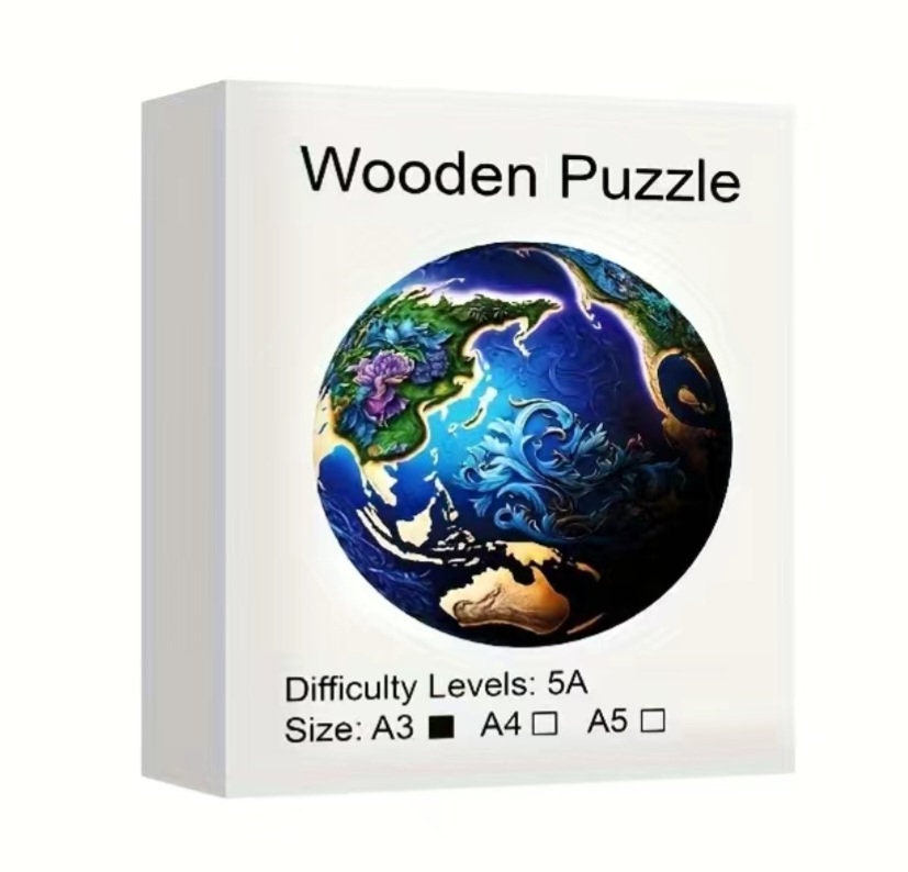Planet Earth Wooden Jigsaw Puzzle, Uniquely-shaped Pieces, Mentally ...
