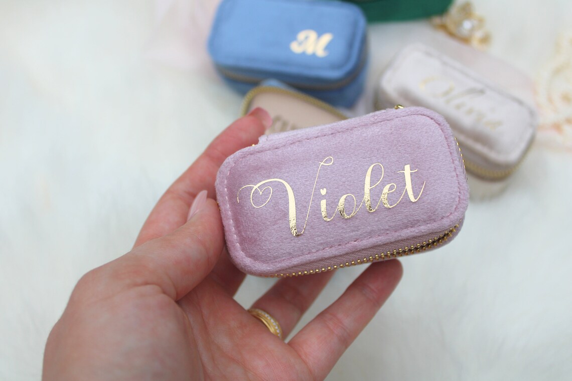 Personalized Jewelry Box for Women, Travel Case, Small Keepsake,rings ...