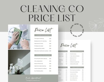 Editable Cleaning Service Price List Template | House Cleaning Flyer ...