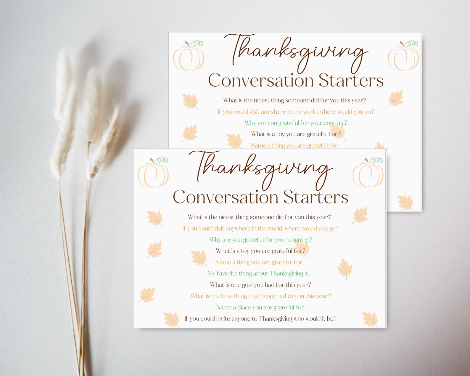Thanksgiving Conversation Starters, Thanksgiving Icebreaker Game ...