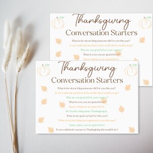 Thanksgiving Conversation Starters, Thanksgiving Icebreaker Game ...