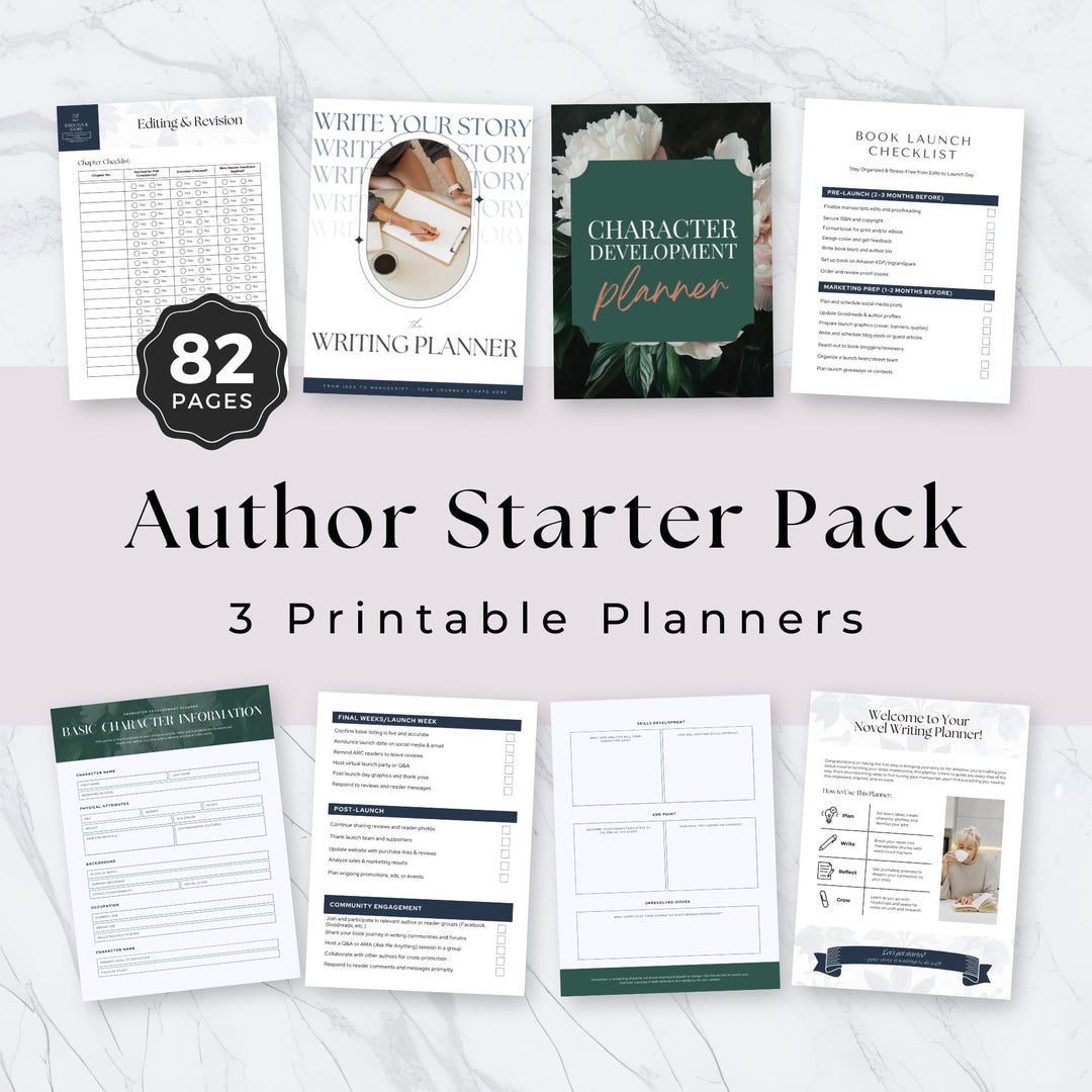 Author Starter Pack, Novel Planner, Gift for Writer, Author Planner ...