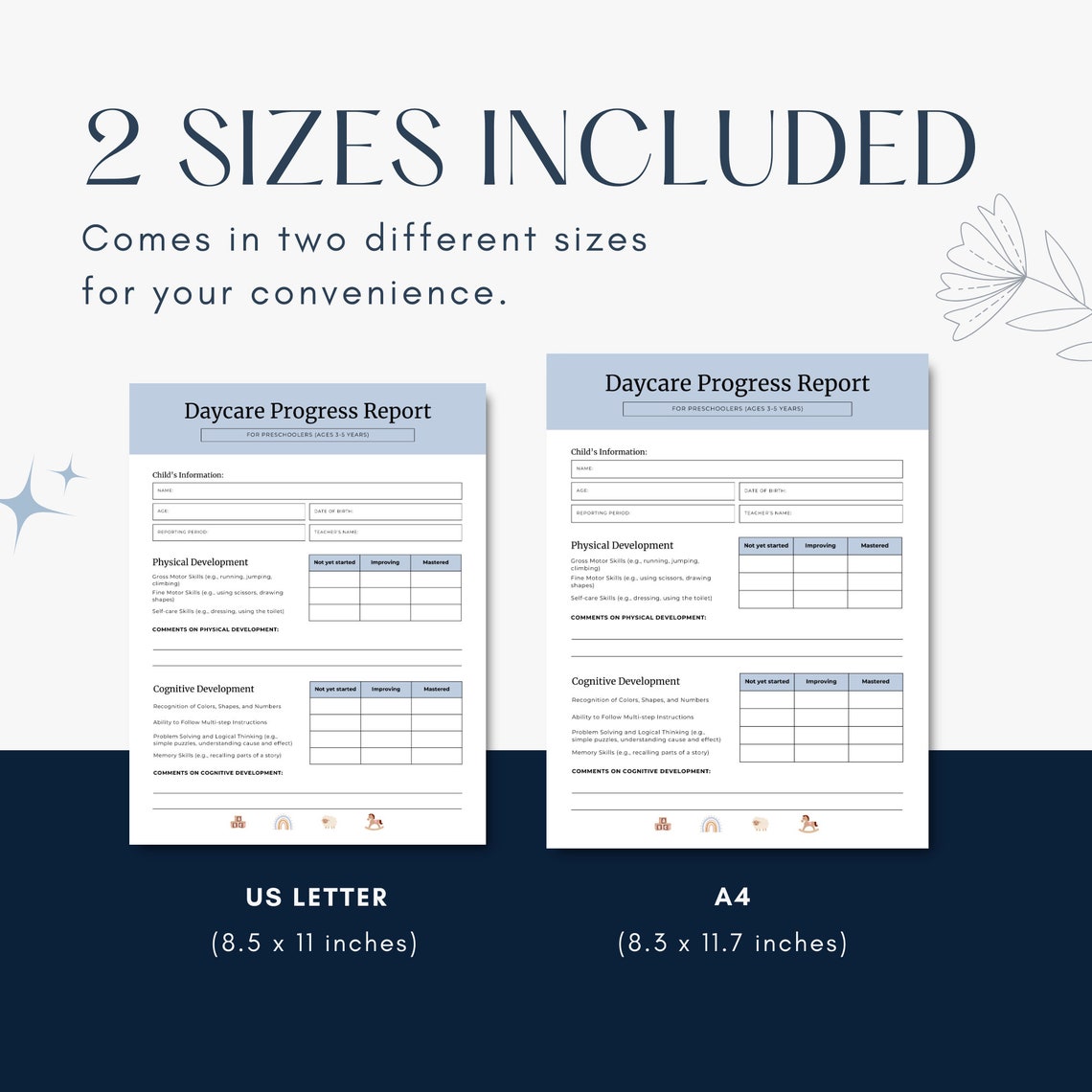 Daycare Progress Report Printable PDF, Student Assessment Template ...