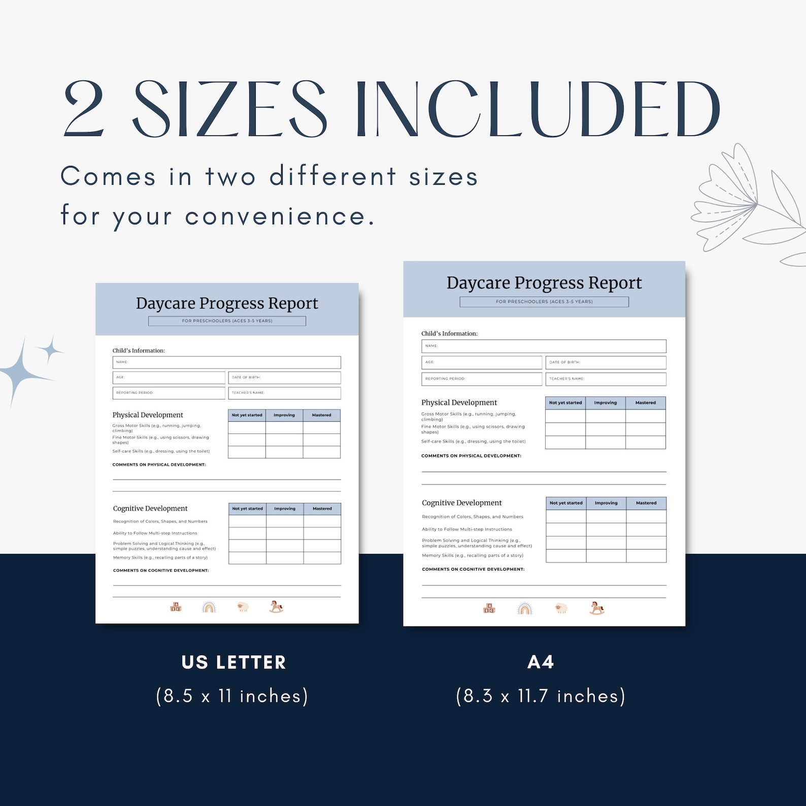 Daycare Progress Report Printable PDF, Student Assessment Template ...