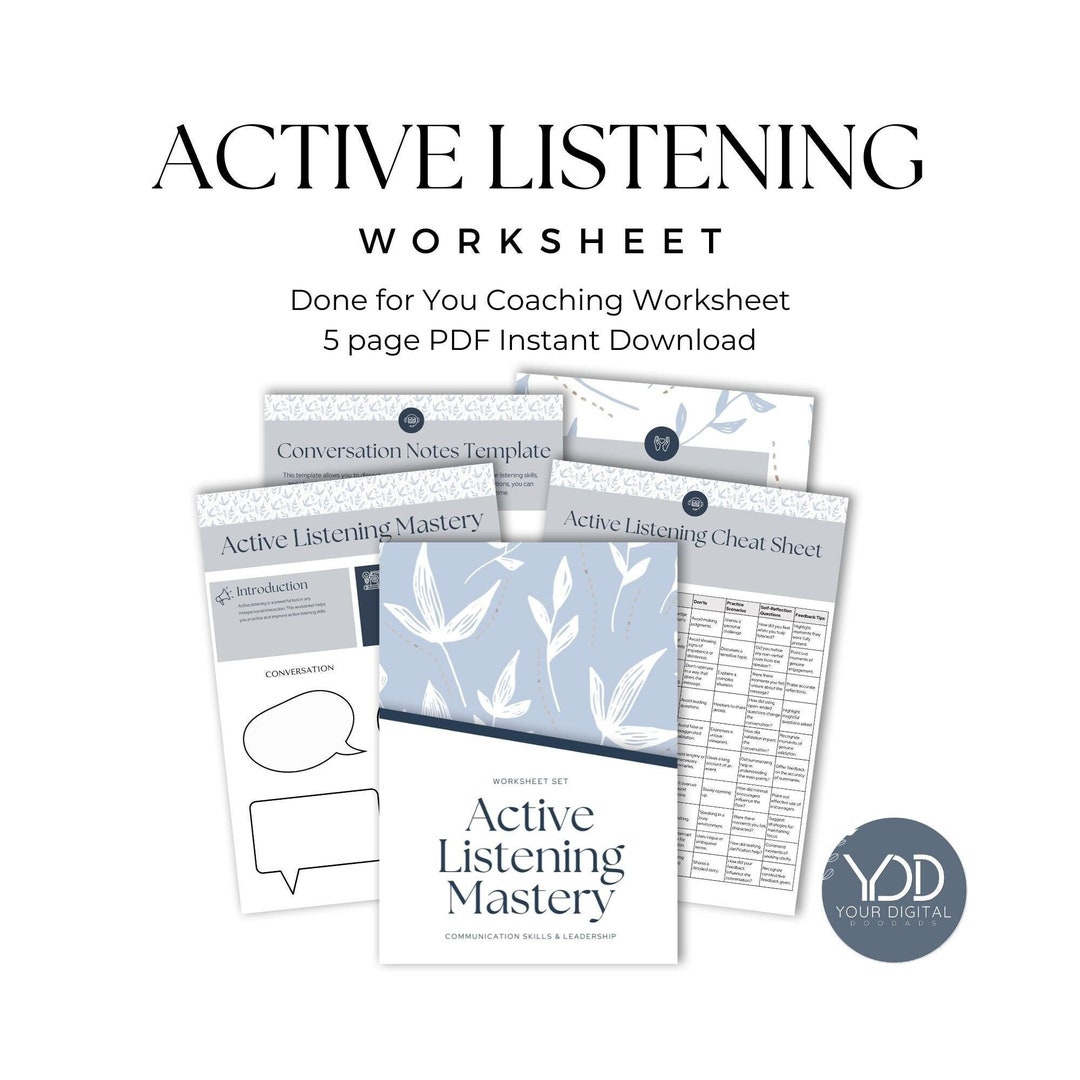 Coaching Worksheet Active Listening for Effective Communication ...