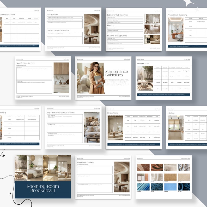 Interior Design Finishes Schedule Canva Template, Fixtures and Finishes ...