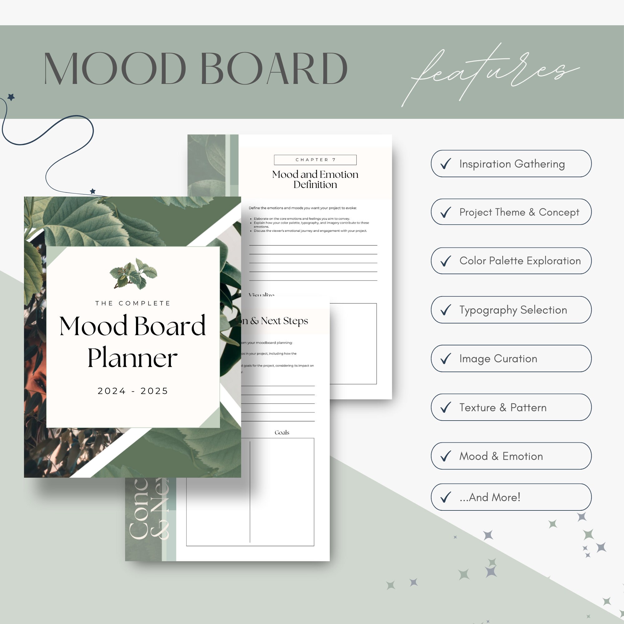Mood Board Planner Canva Template Vision Board Creator Event Design ...