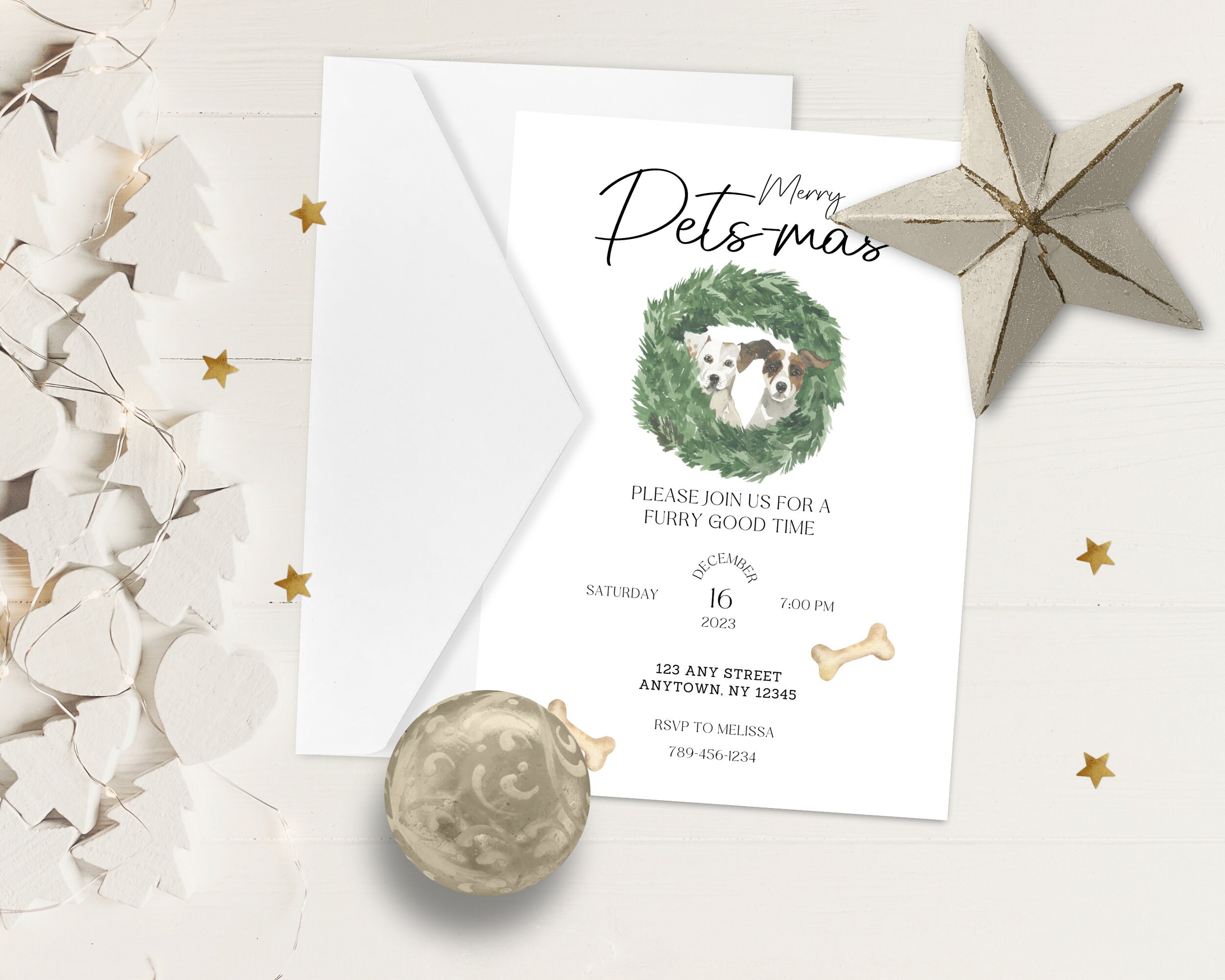 Editable Pet Christmas Party Invitation Holiday Party Invite - Etsy