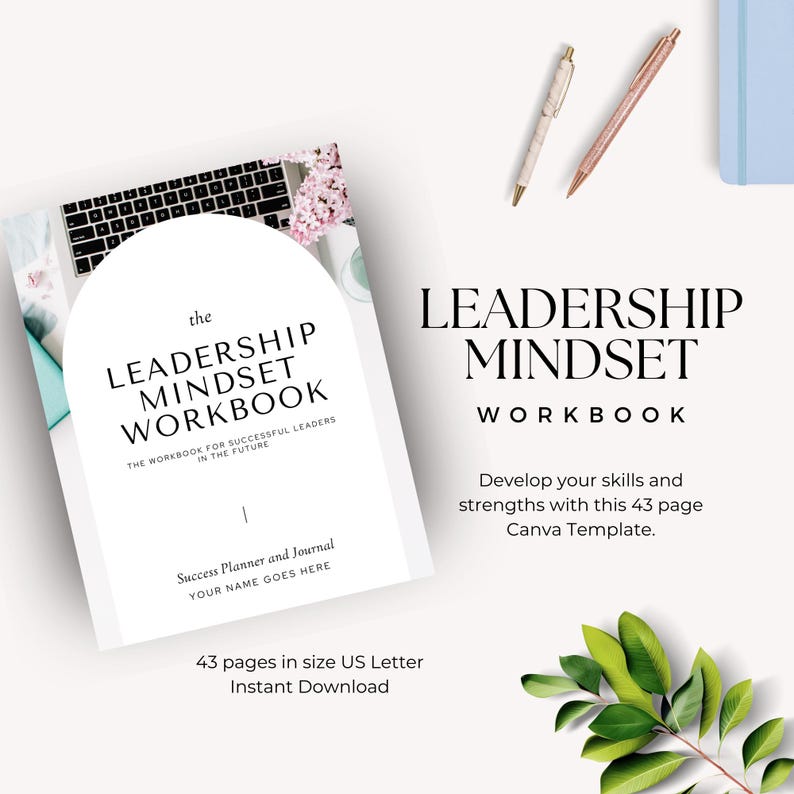 Leadership Mindset Workbook Template Success Planner Leadership ...