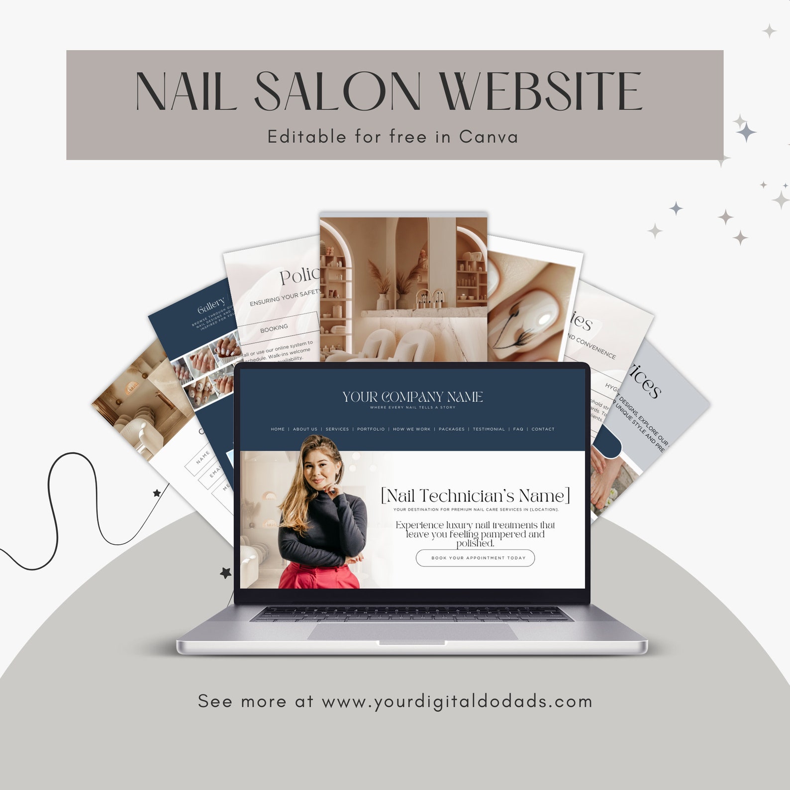 Nail Technician Website Template Professional Landing Page for Small ...