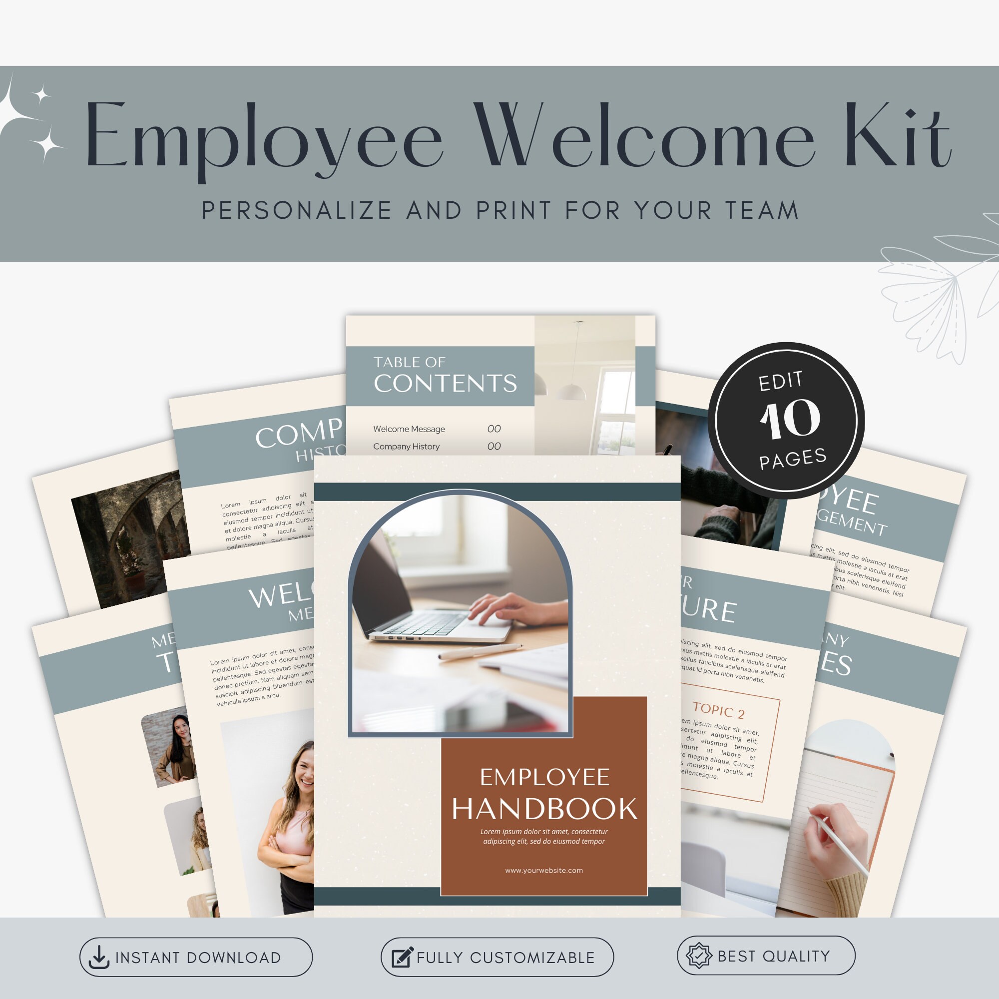 Employee Handbook Template Human Resources Templates Small Business ...