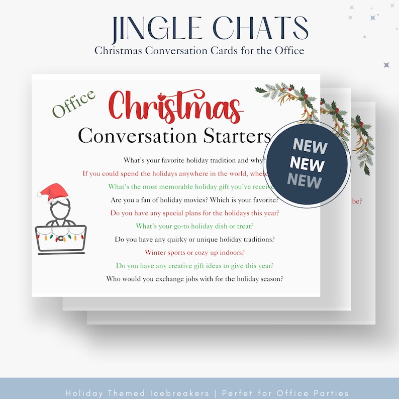 Jingle Chats: Festive Icebreaker Conversation Card for Office Holiday ...