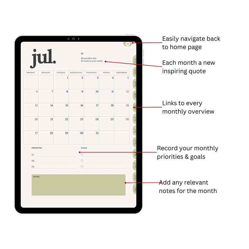 2025 Digital Planner PDF, Portrait Printable Planner, Daily Weekly ...