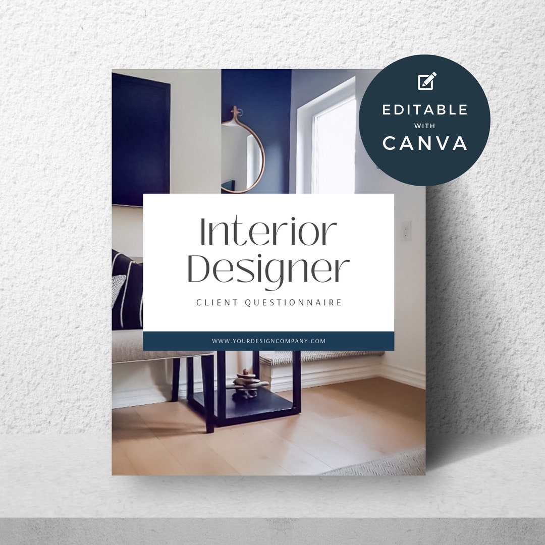 Interior Design Questionnaire Canva Template, New Client Business Form ...