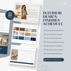 Interior Design Finishes Schedule Canva Template, Fixtures and Finishes ...