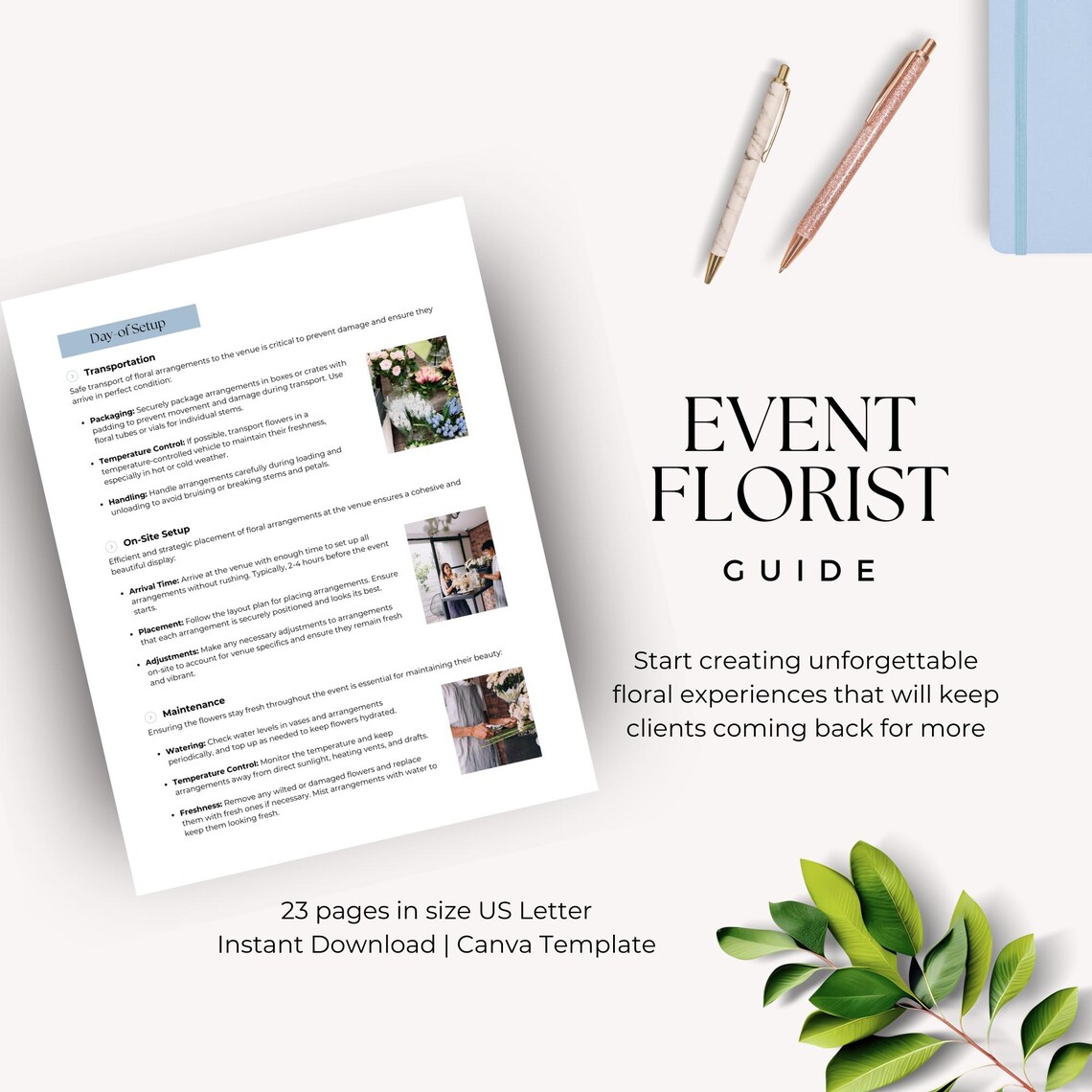 Event Florist Guide Canva Template, Floral Business, Event Planning ...