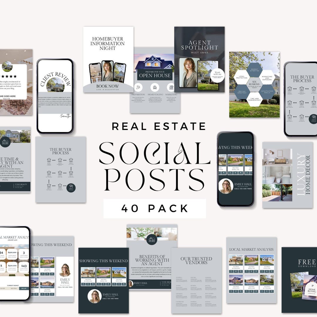 40 Real Estate Instagram Post Template for Canva Real Estate Social ...