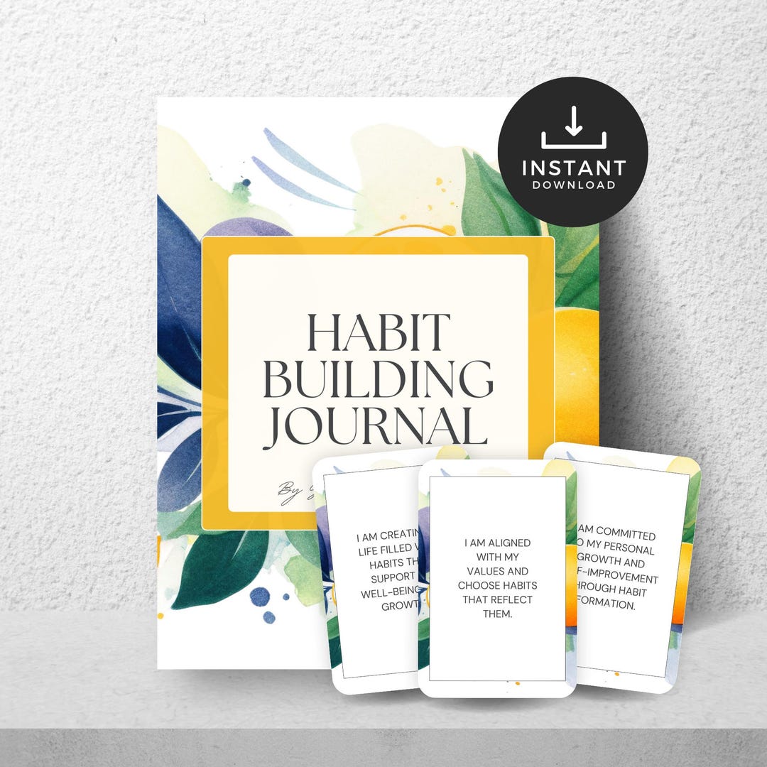 Habit Builder Goal Setting Bundle, Wellness Journal Prompt, Habit ...