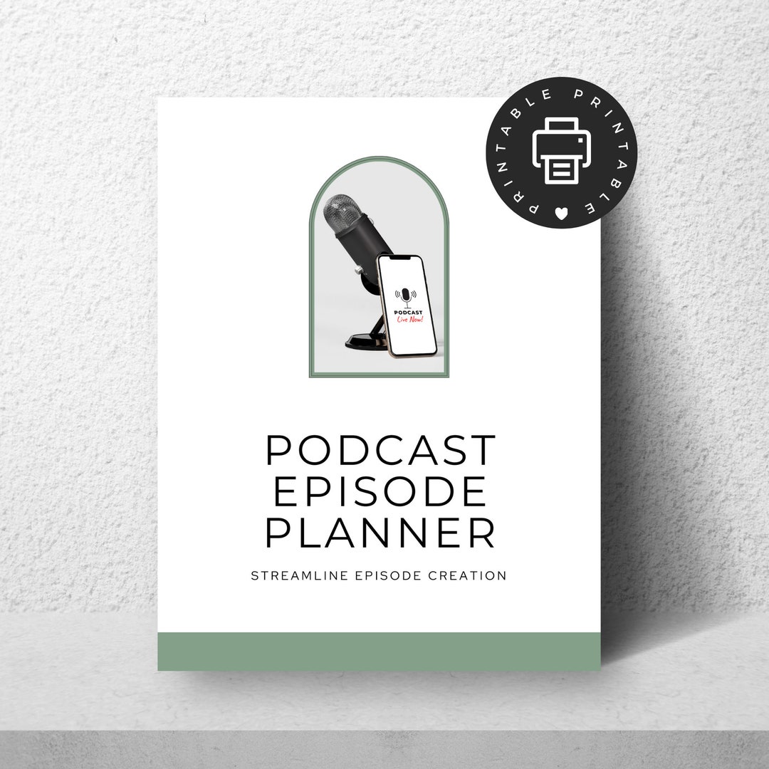Podcast Episode Planner Printable Content Calendar Worksheet Interview ...